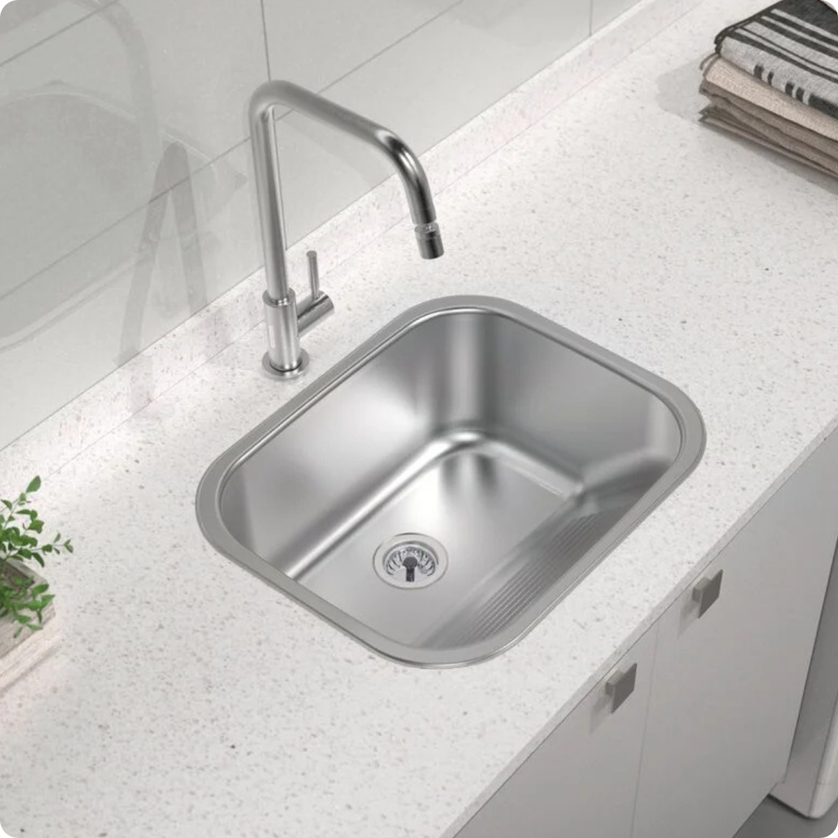 Tanque De Encaixe 34 L Em Aço Inox 50x40 Cm Tramontina Hera