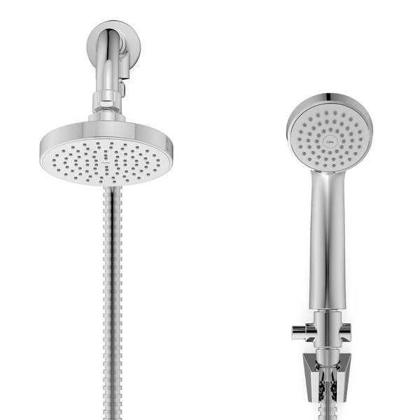 Chuveiro Parede Redondo 12Cm E Chuveirinho Cromado Basic Celite