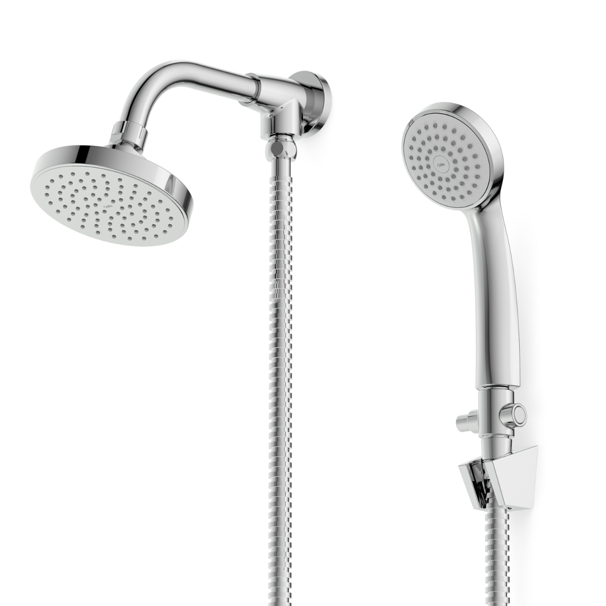 Chuveiro Parede Redondo 12Cm E Chuveirinho Cromado Basic Celite