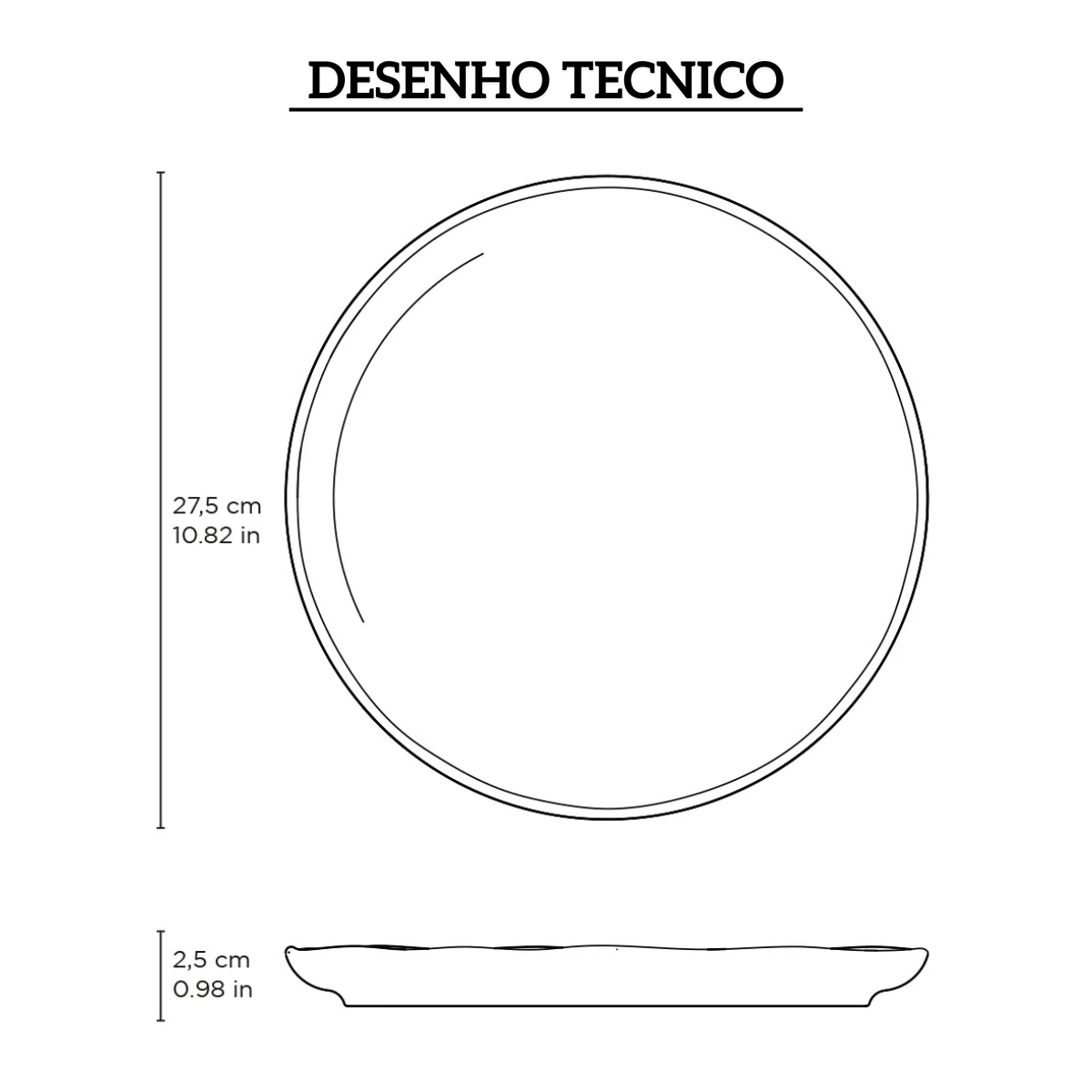 Prato Raso Em Stoneware 27,5Cm Bio Litchi Porto Brasil