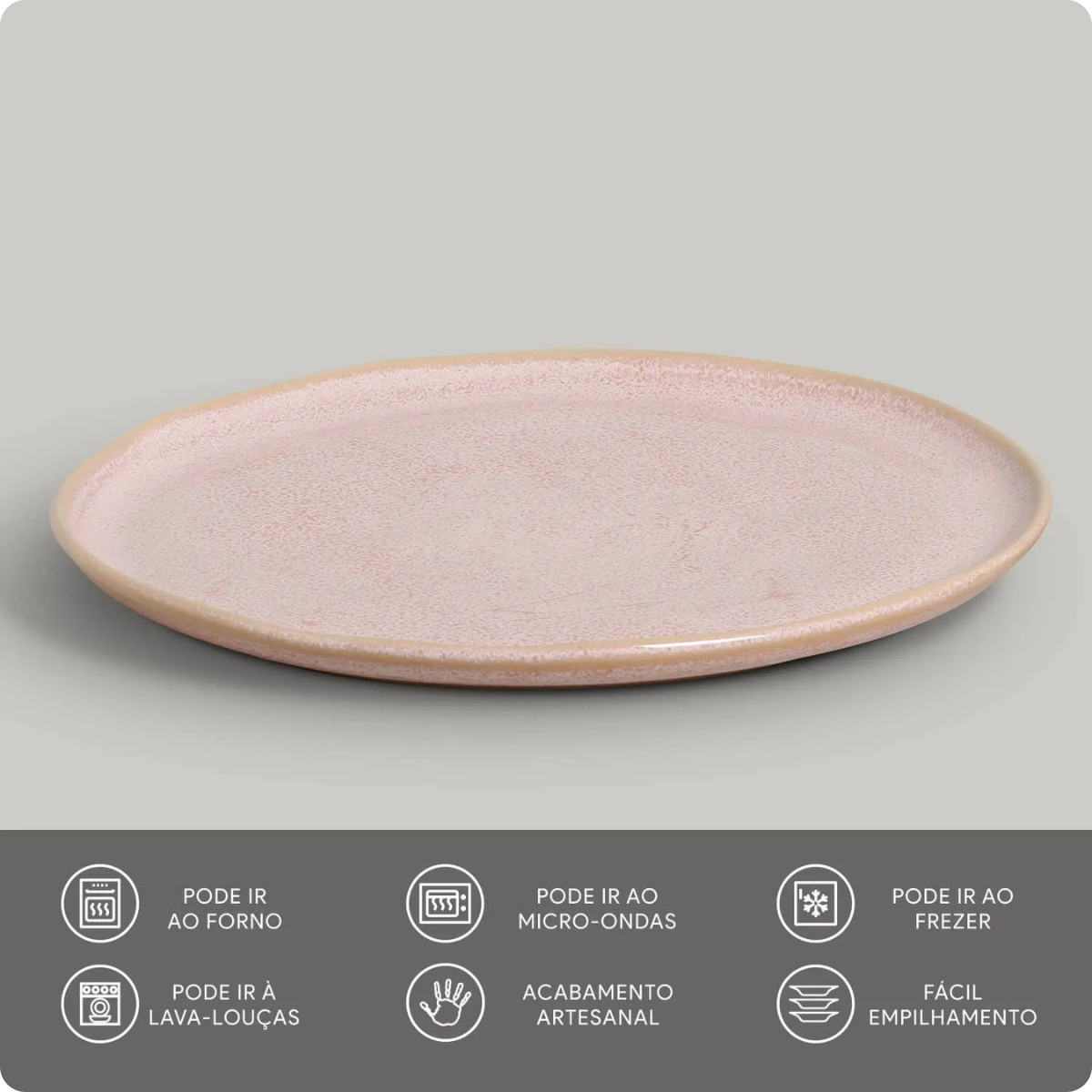 Prato Raso Em Stoneware 27,5Cm Bio Litchi Porto Brasil